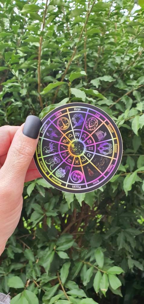 Circle Zodiac Signs Sticker. Star Sign Stickers. Waterproof Vinyl Stic ...